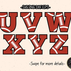 American Football Team Number Letter Font Alphabet SVG Cricut Cut File ...