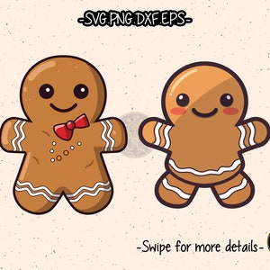 Cute Gingerbread SVG Laser Cut File Cricut Clipart Silhouette Cameo - Etsy