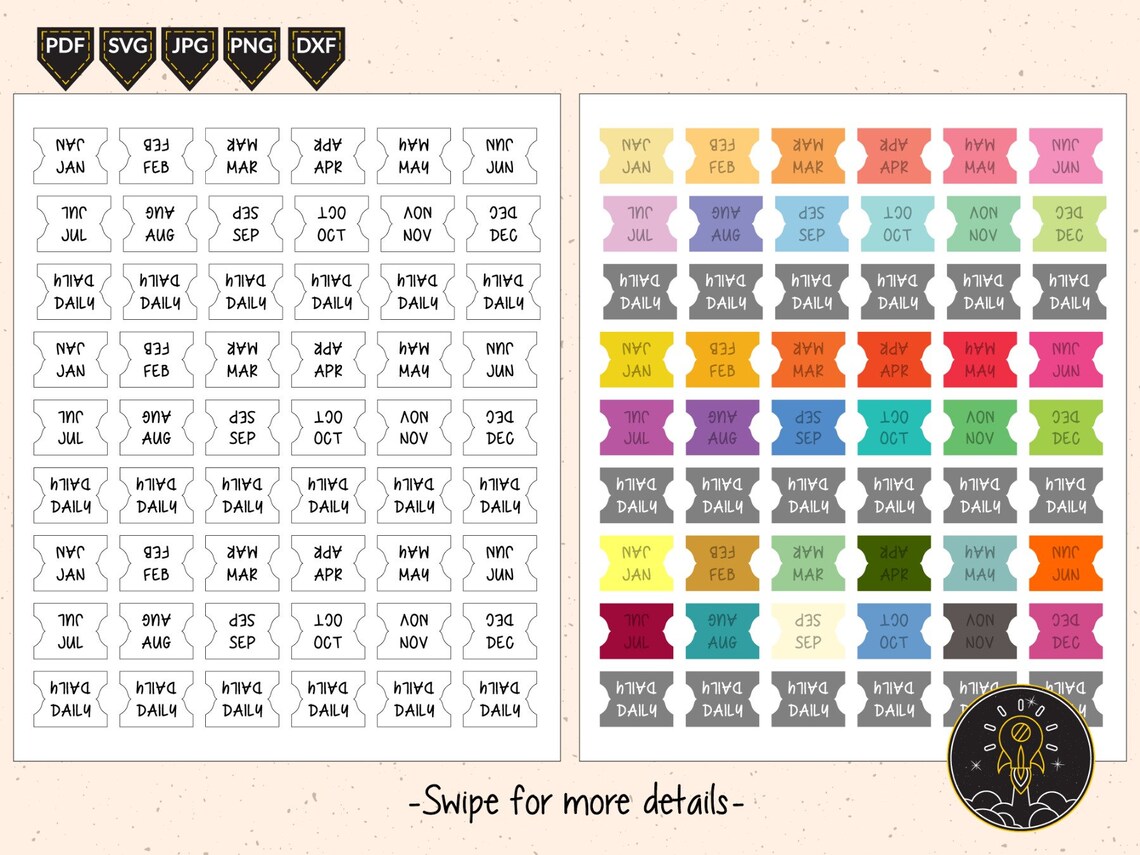 Printable Monthly Divider Planner Tab for Daily Bullet - Etsy