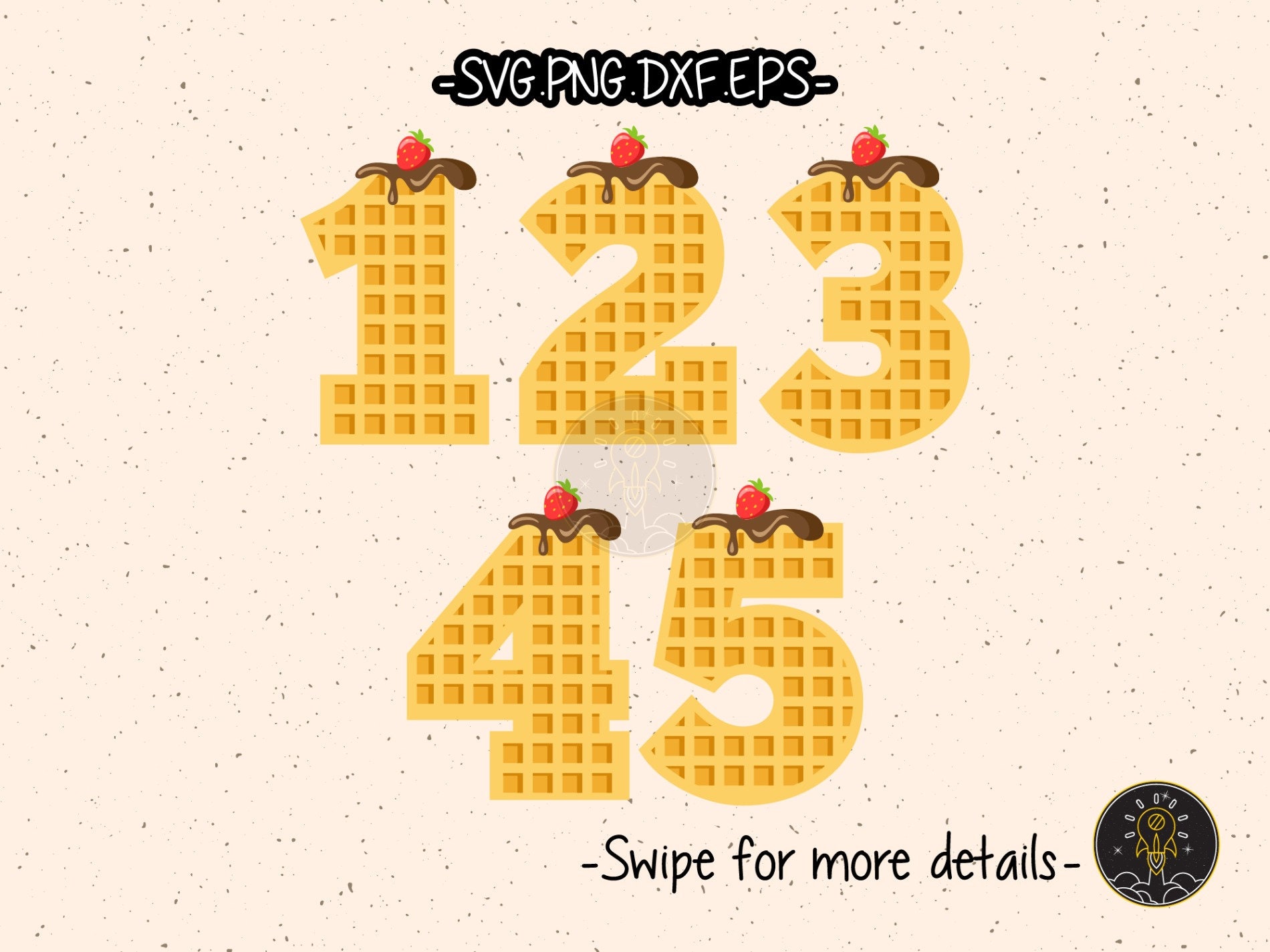 Waffle Birthday Cake Cream Tart Cake Numbers SVG Cut File - Etsy