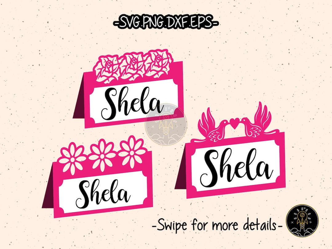 Place Card Template SVG Table Name Tag Laser Cut File Cricut Clipart - Etsy