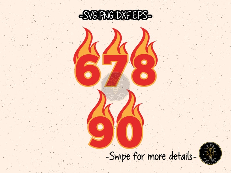 Fire Flame Burn Number SVG Cut File Cricut Clipart - Etsy