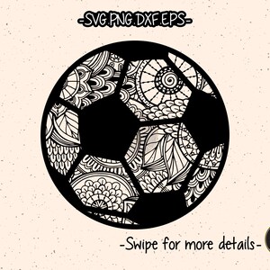 Soccer Football Mandala Zentangle SVG Laser Cut File CNC Plasma Cricut ...