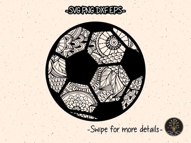 Soccer Football Mandala Zentangle SVG Laser Cut File CNC - Etsy