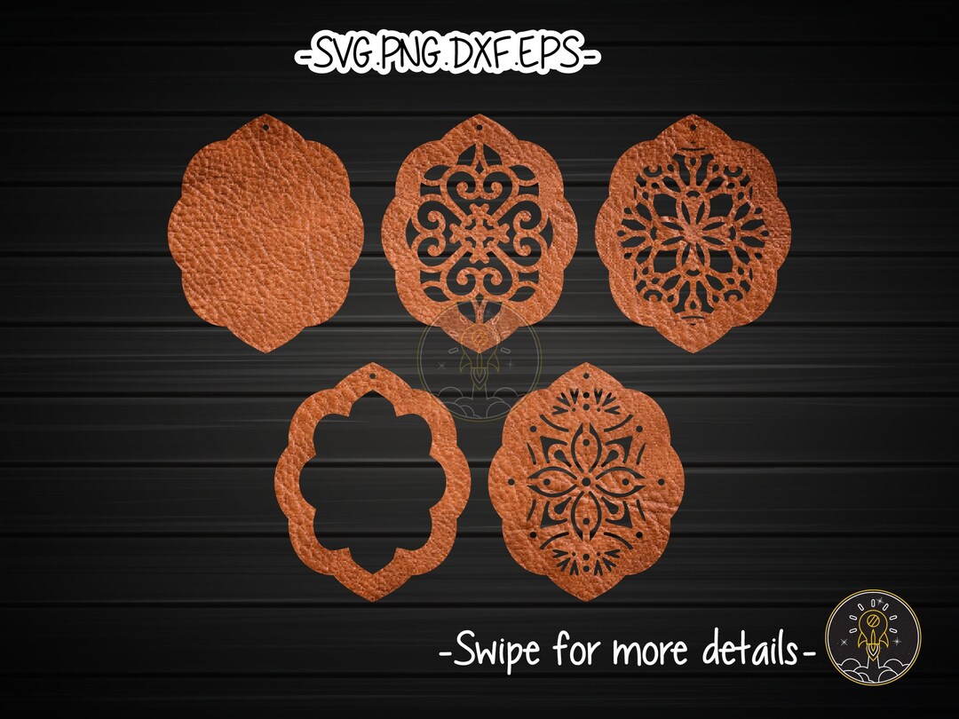 Moroccan Indian Arabic Filigree Quatrefoil Earring Template SVG Laser ...
