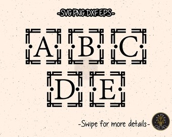 Monogram Framer Font With Square Frame Cliparts, Png, Svg, Eps Files ...
