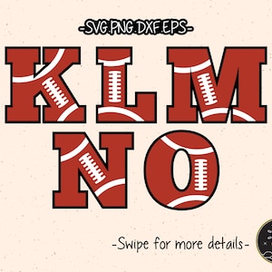 American Football Team Number Letter Font Alphabet SVG Cricut Cut File ...