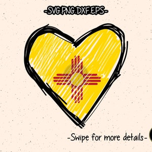Flag of New Mexico SVG Heart Sunflower Cut File Cricut Clipart - Etsy