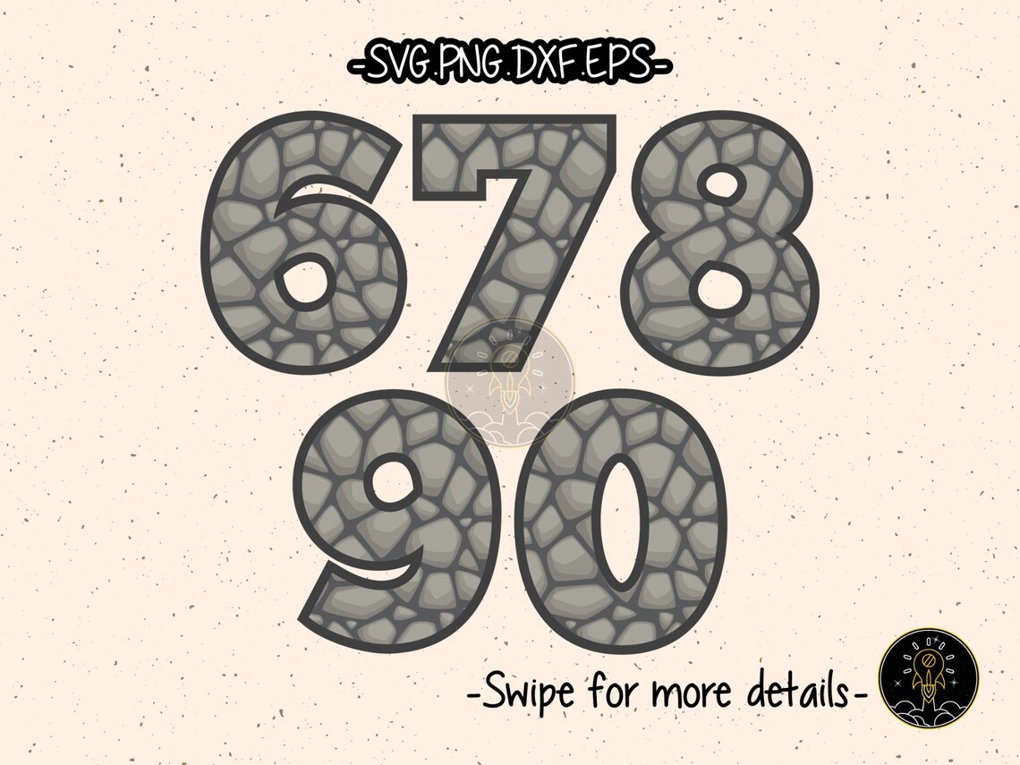 Rock Stone Number SVG Cut File Cricut Clipart - Etsy