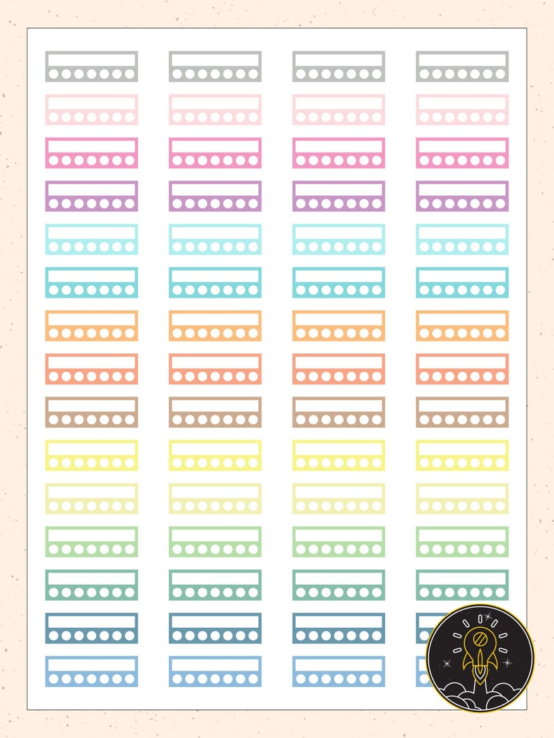 Habit Tracker Stickers Printable SVG Blank Planner - Etsy