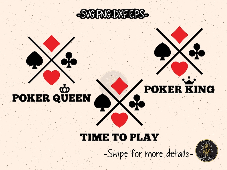 Playing Cards Casino Poker King Queen SVG Cut File Cricut Clipart - Etsy