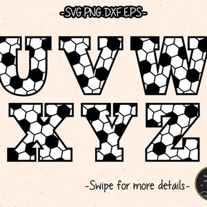 Soccer Football Number Letter Font Alphabet SVG Cricut Cut File Clipart ...