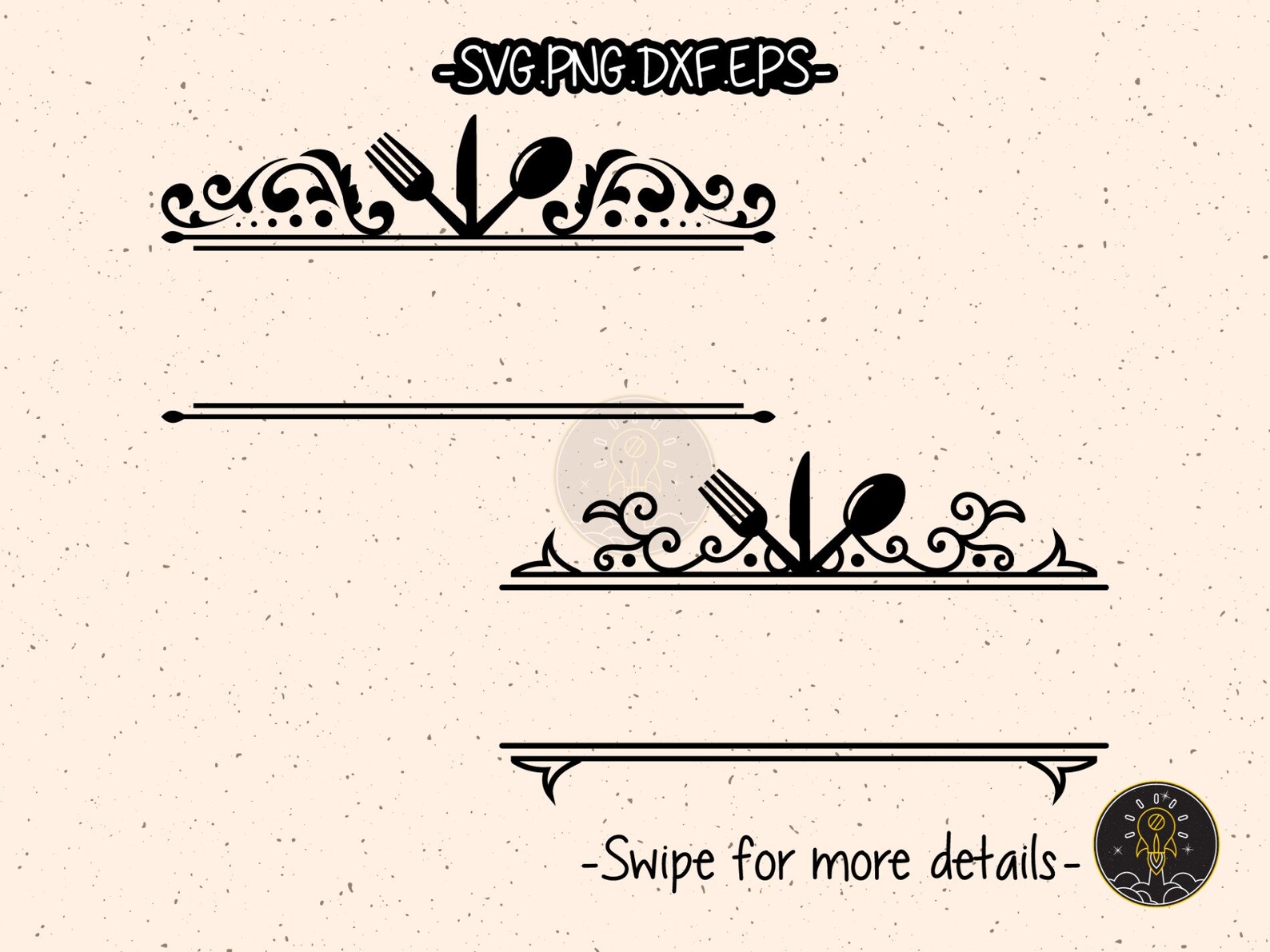 Kitchen Split Monogram Frame SVG Cut File Cricut Clipart - Etsy