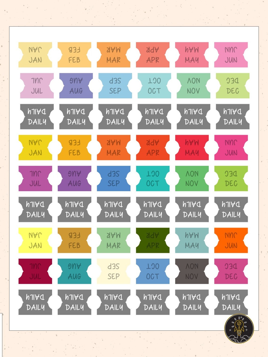 Printable Monthly Divider Planner Tab for Daily Bullet - Etsy