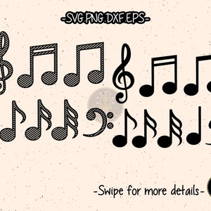 Musical Music Notes SVG Cut File Cricut Clipart - Etsy