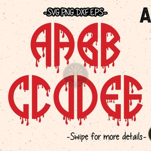 Bloody Blood Dripping Circle Halloween Monogram Font Alphabet Letter ...