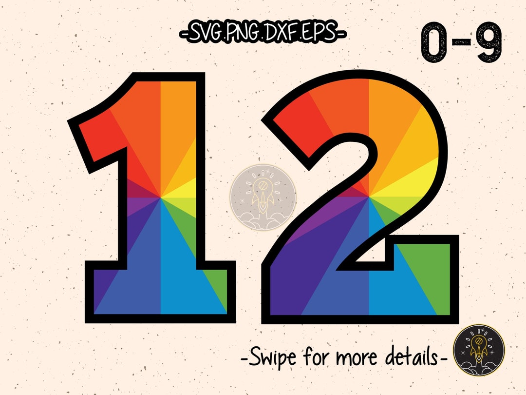 Color Spectrum Rainbow LGBT Number SVG Cut File Cricut Clipart - Etsy