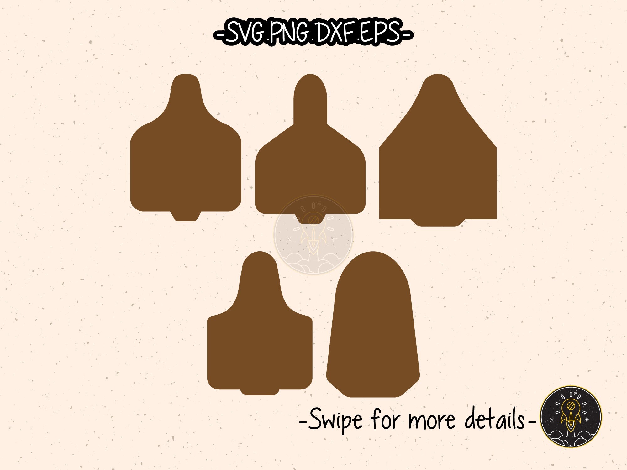 Cow Cattle Ear Tags Earring Template SVG Silhouette Cameo - Etsy UK