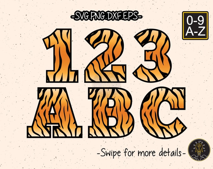 TIGER ALPHABET SVG Files, Tiger Alphabet Clipart, Tiger Font for Cricut ...
