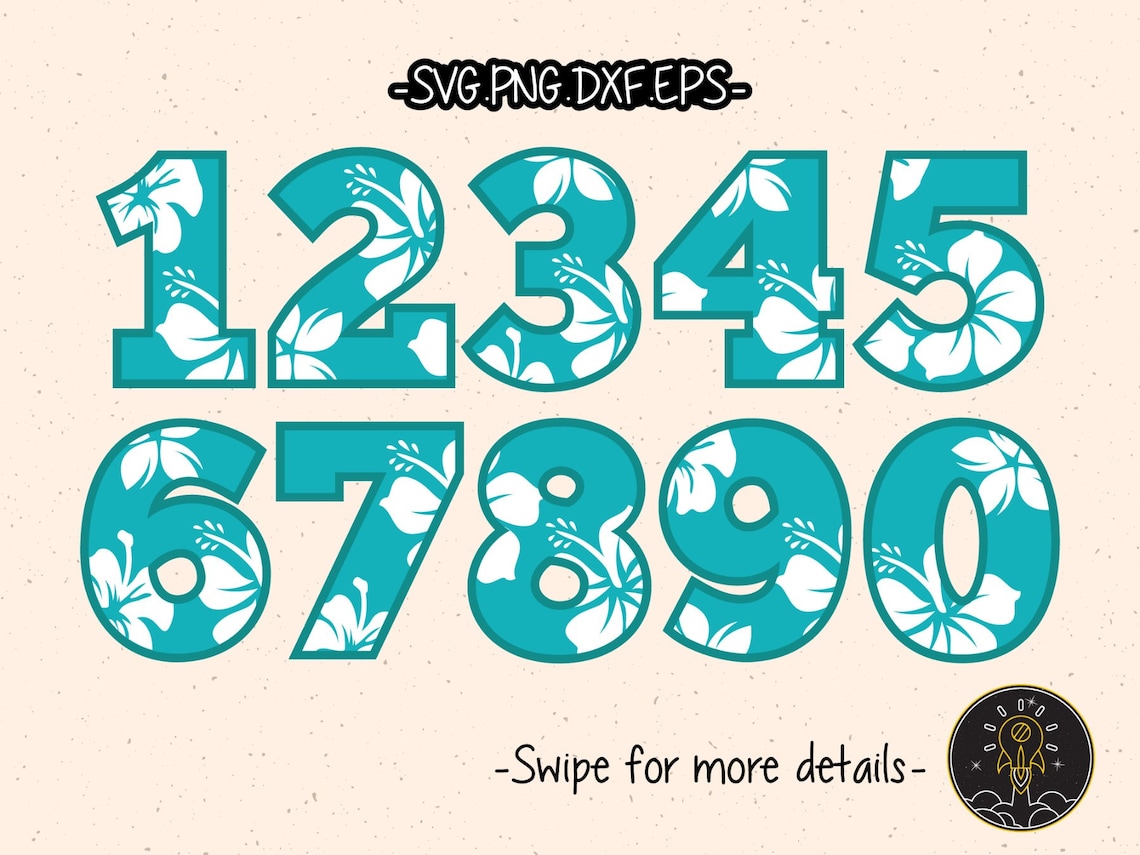 Hawaii Hawaiian Hibiscus Numbers Letters Font Alphabet SVG | Etsy