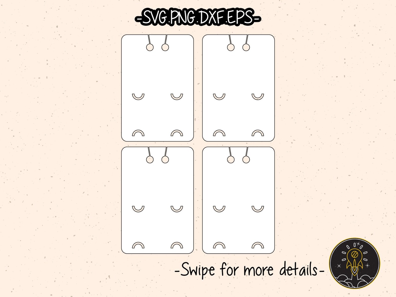 Keychain Display Card Packaging Business Card Slot Template - Etsy