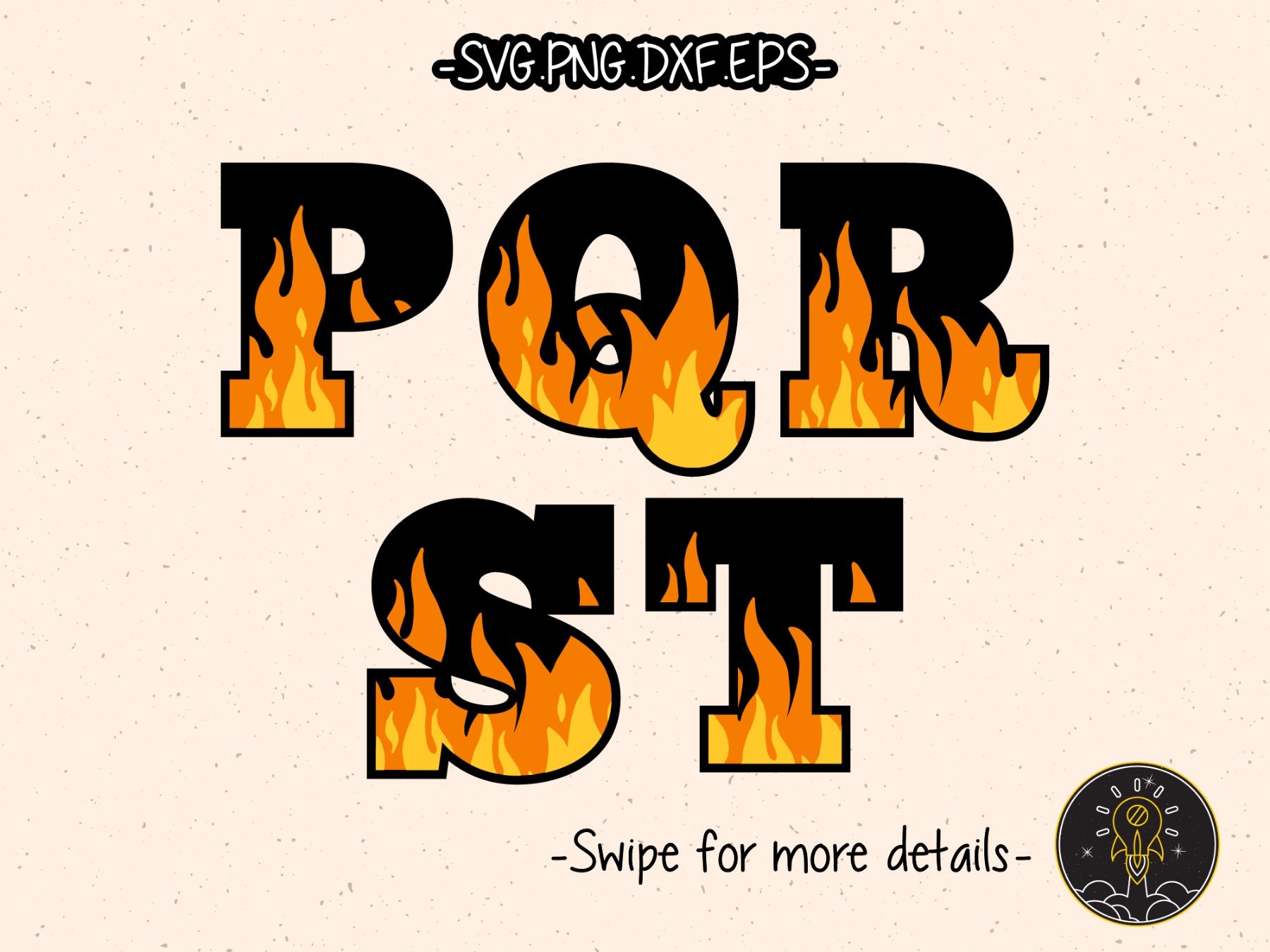 FIRE FONT BUNDLE/ Silhouette Flame Font Cricut Fire Font Burning Latin ...