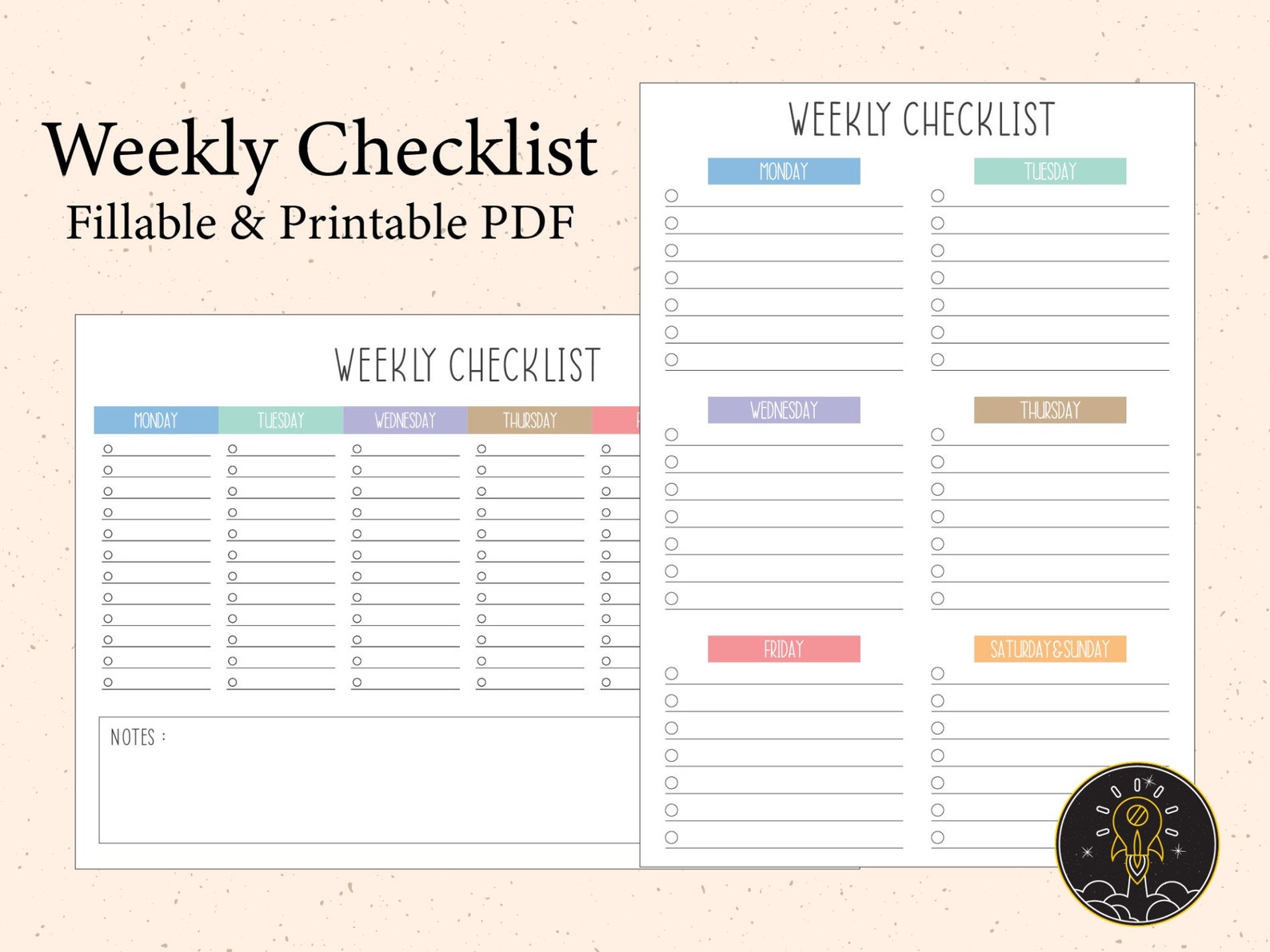 Fillable Editable Printable Blank Weekly / Daily Plan & | Etsy