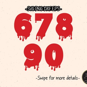 Bloody Blood Dripping Halloween Numbers Letter Font Alphabet SVG Cricut ...