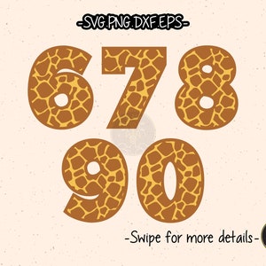Giraffe Number Letter Font Alphabet SVG Vector Cut File Cricut Clipart ...