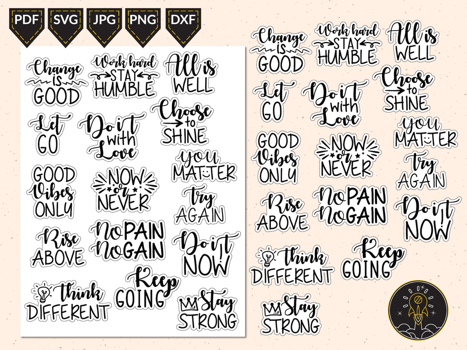 Printable Planner Motivational Quote Stickers Instant Download - Etsy