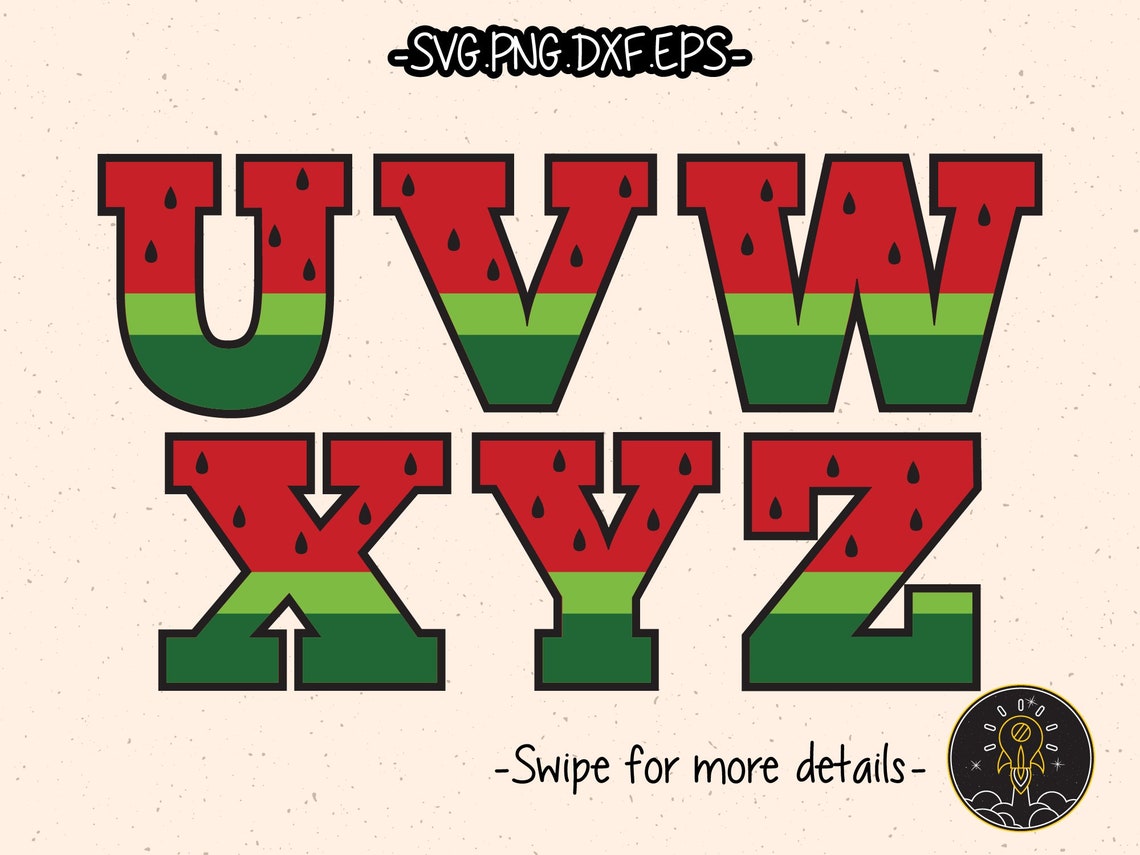 Watermelon Alphabet Number Letter Font SVG Cut File Cricut Clipart - Etsy