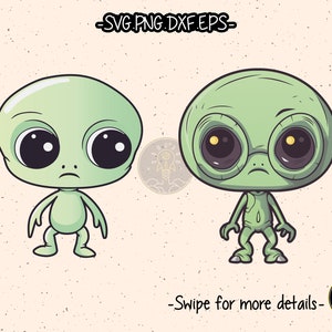 Cute Alien Cartoon SVG Laser Cut File Cricut Clipart Silhouette Cameo ...