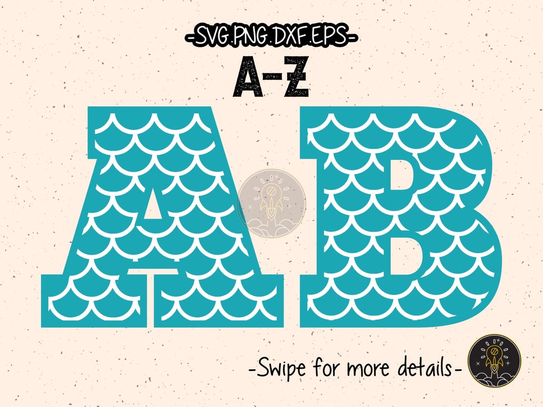 Mermaid Letter Font Alphabet SVG Cut File Cricut Clipart - Etsy