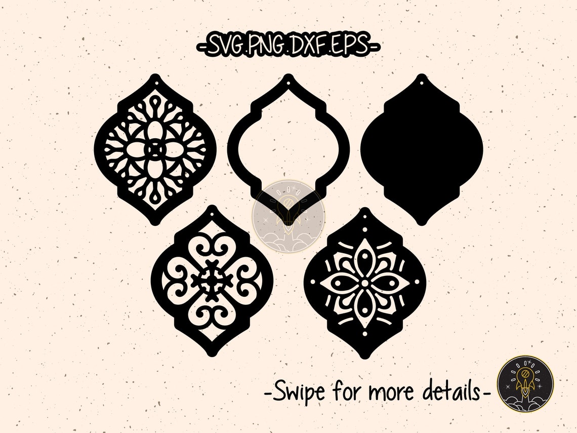 Indian Moroccan Arabic Filigree Quatrefoil Leather Earring - Etsy