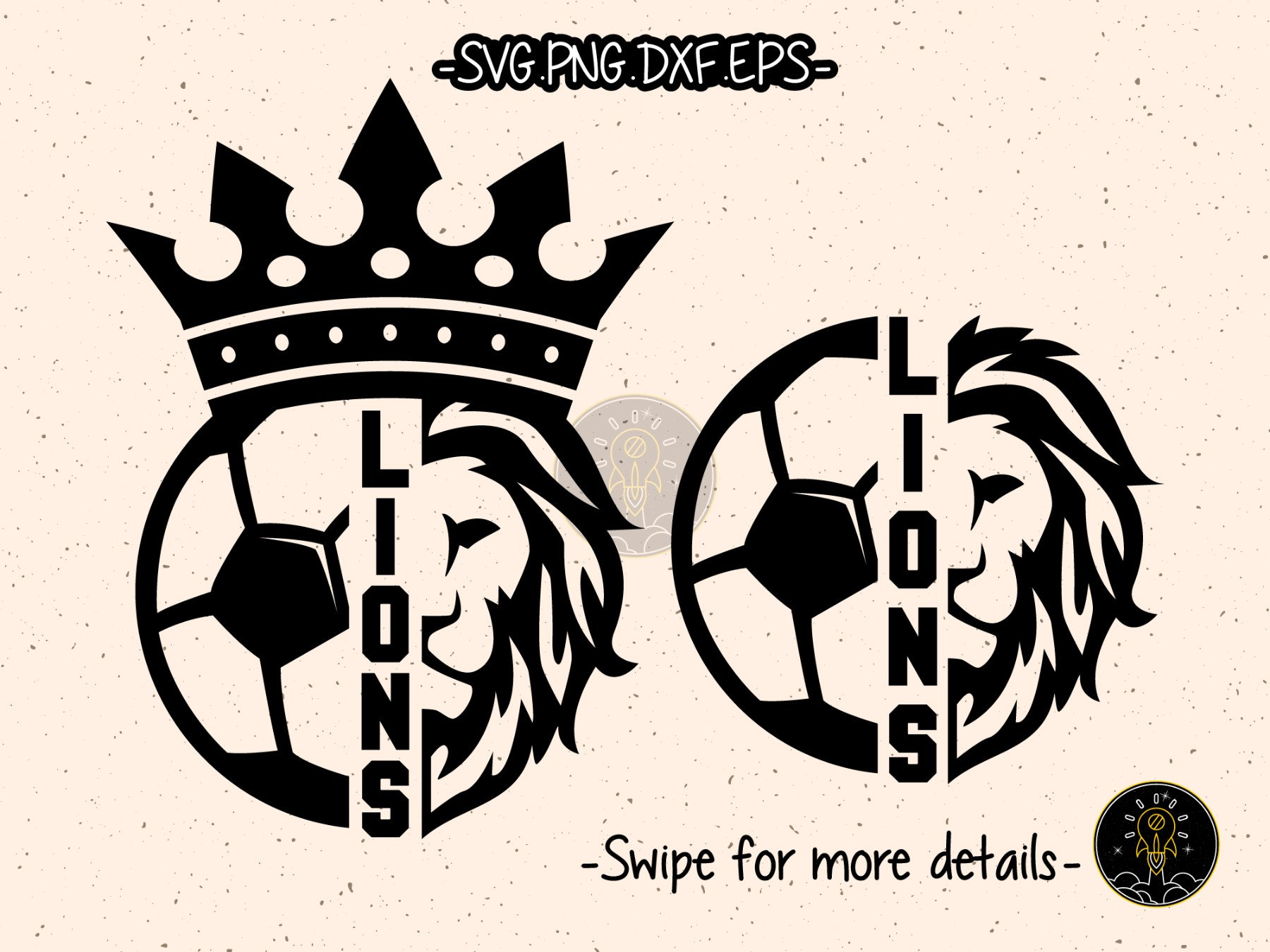 Lion With Soccer Ball Logo