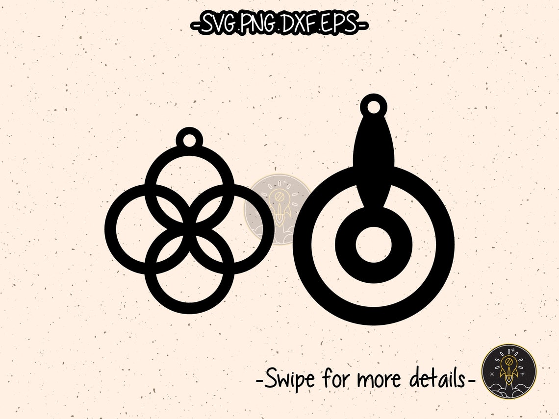 Circle Earring Template SVG Laser Cut File | Wood Leather Earring - Etsy