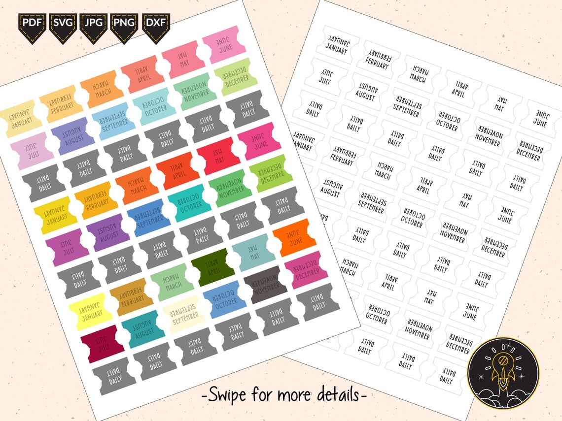 Printable Monthly Divider Planner Tab for Daily Bullet Journal - Etsy