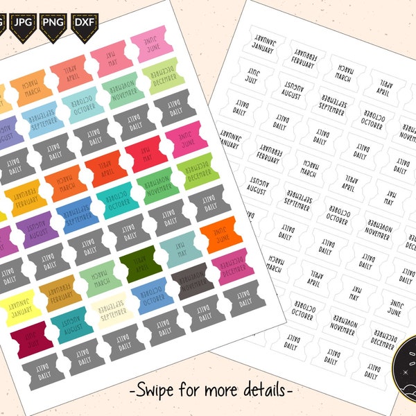 Monthly Planner Tabs - Etsy