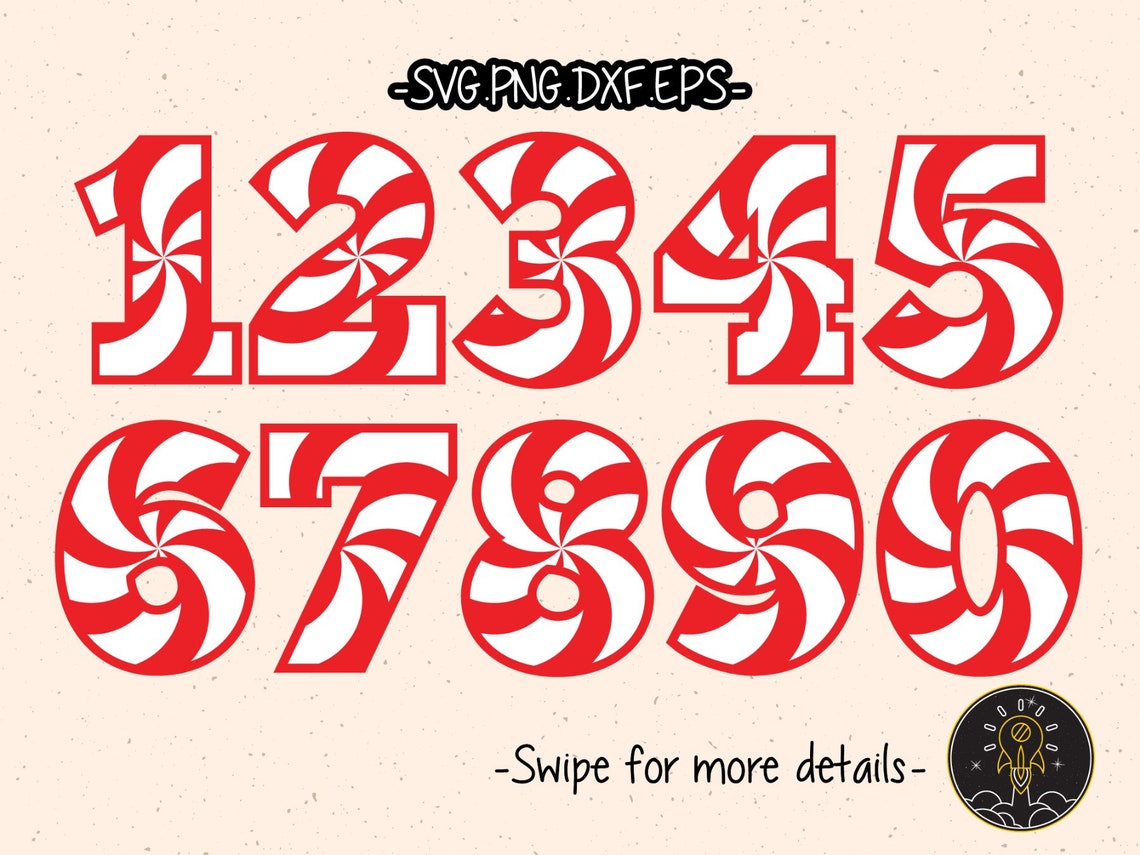 Candy Cane Christmas Number Letter Font Alphabet SVG Cricut - Etsy