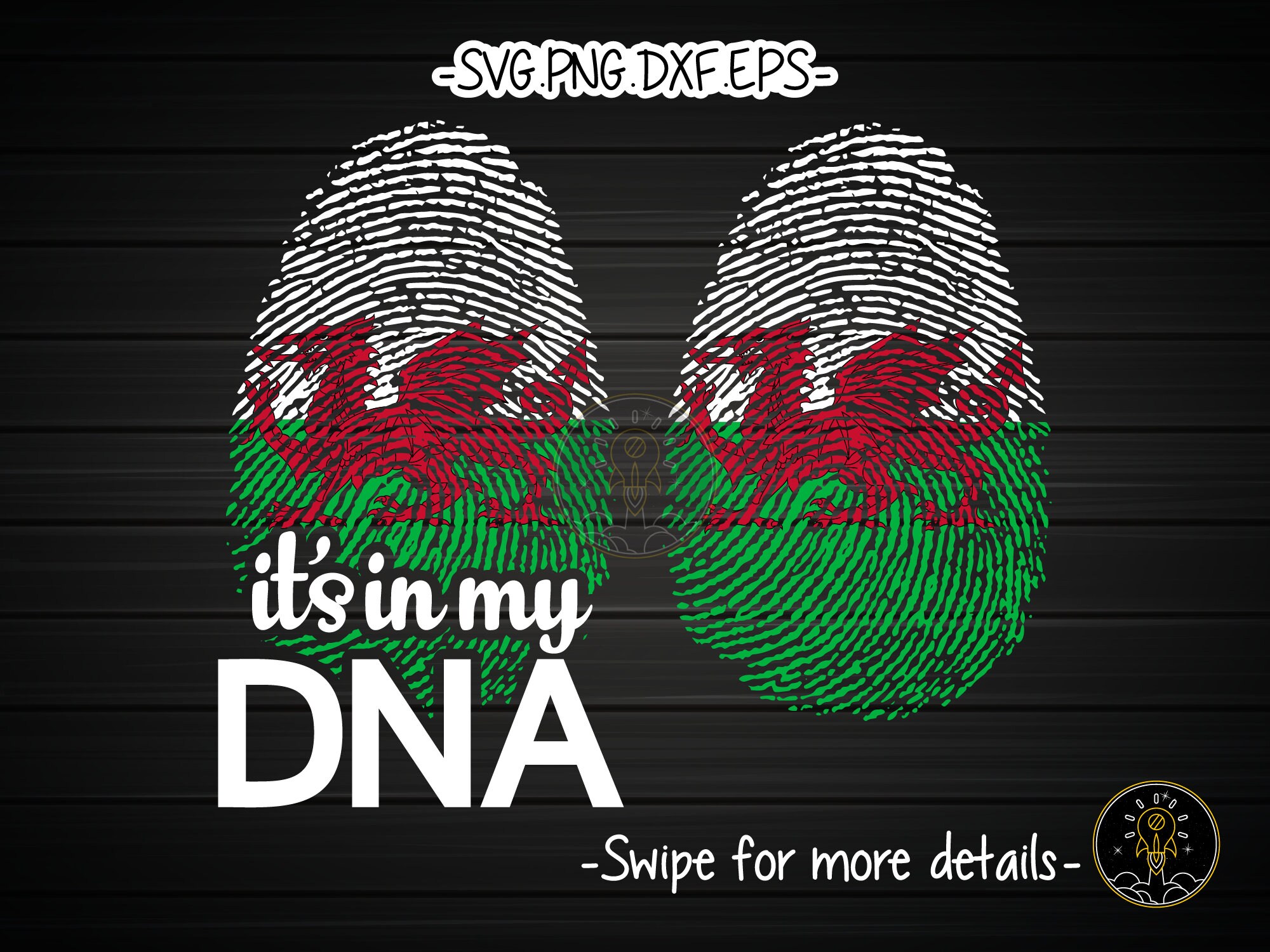 Welsh Dragon Flag of Wales SVG DNA Fingerprint Cut File Cricut - Etsy