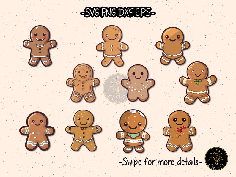 Cute Gingerbread SVG Laser Cut File Cricut Clipart Silhouette - Etsy