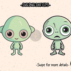 Cute Alien Cartoon SVG Laser Cut File Cricut Clipart Silhouette Cameo ...