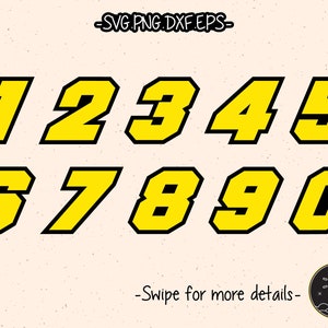 Nascar Supercross Motocross Racing Number Letter Font Alphabet SVG Cut ...