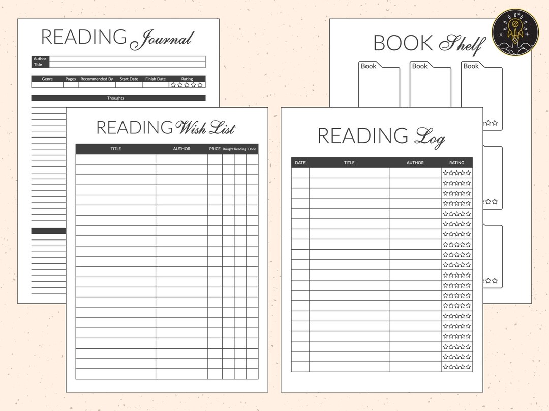 Book Tracker Reading Journal Reading Planner Book Review Reading Log ...