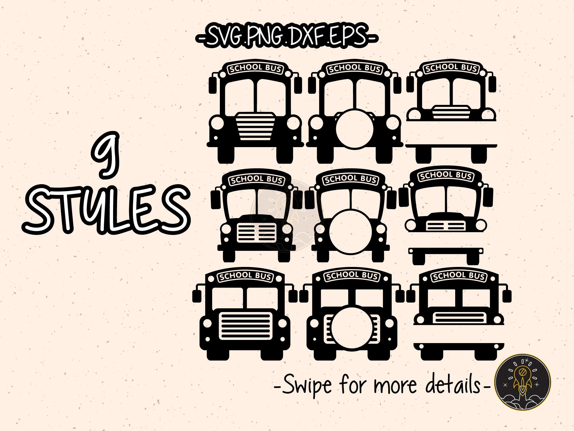 School Bus Monogram Frame SVG Cut File Cricut Clipart - Etsy