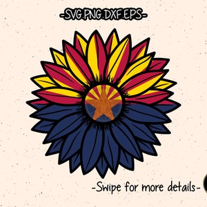 Arizona State Flag Heart Sunflower SVG Cut File Cricut Clipart - Etsy