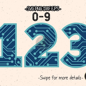 Electronic Technology Circuit Board Number SVG Cut File Vector Cricut ...