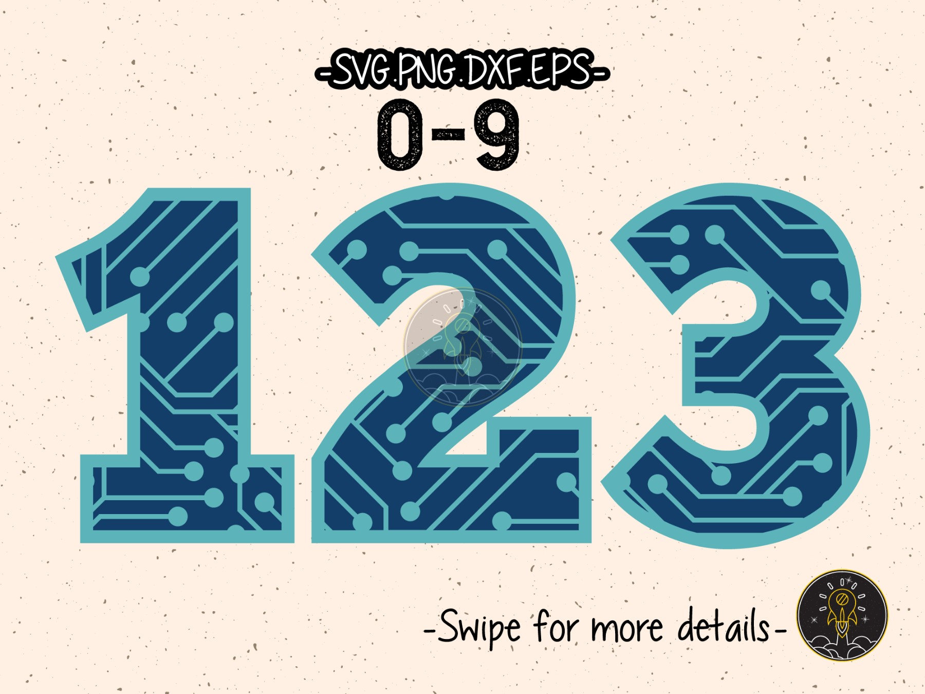 Electronic Technology Circuit Board Number SVG Cut File Vector - Etsy