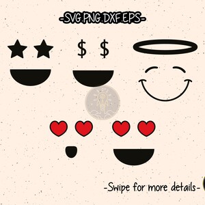Funny Emoji SVG Bundle Emoticon Stickers Shirt Cut File Cricut Clipart ...