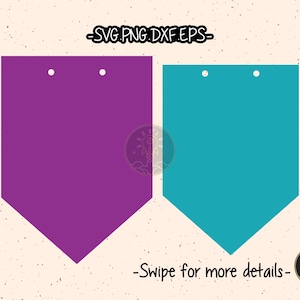 Party Banner Bunting Template Scallop Pennant Layered SVG Cut File ...